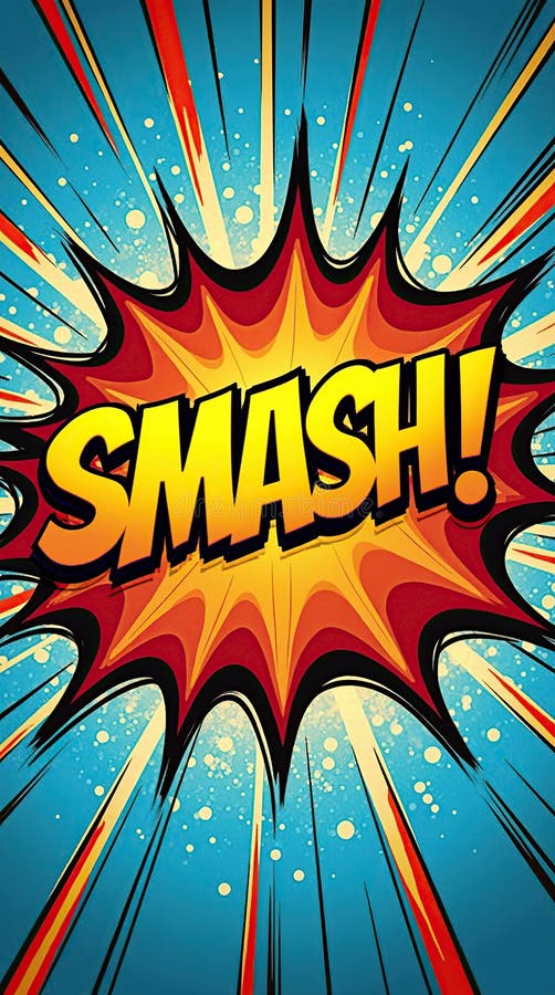 Vibrant Comic Book Style Explosion with Smash Text Stock Illustration ...