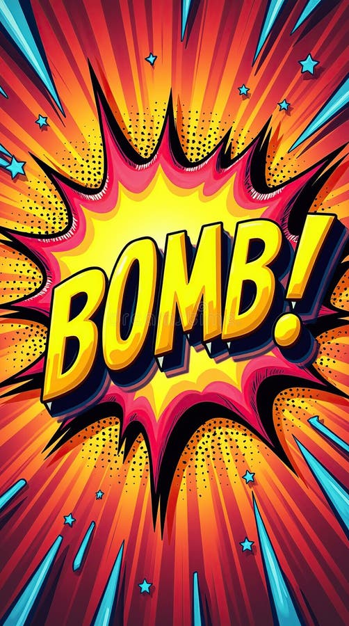 Comic Book Style Explosion with Bomb Word Art Stock Illustration ...