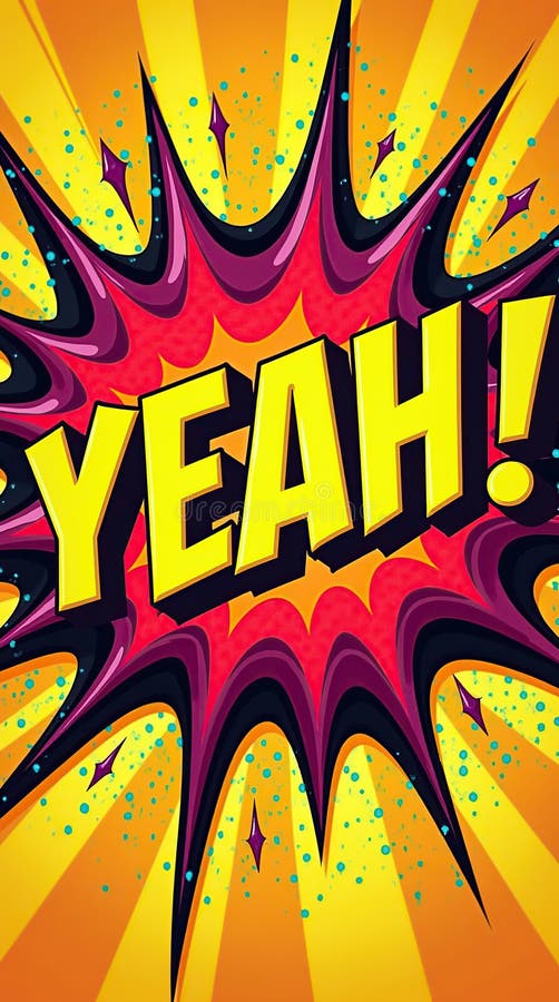 Vibrant Comic Book Style Explosion with Yeah! Text Stock Illustration ...