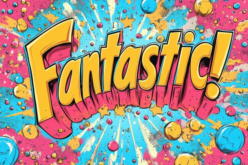 Fantastic Comic Book Style Expression Exploding with Colorful Bubbles ...