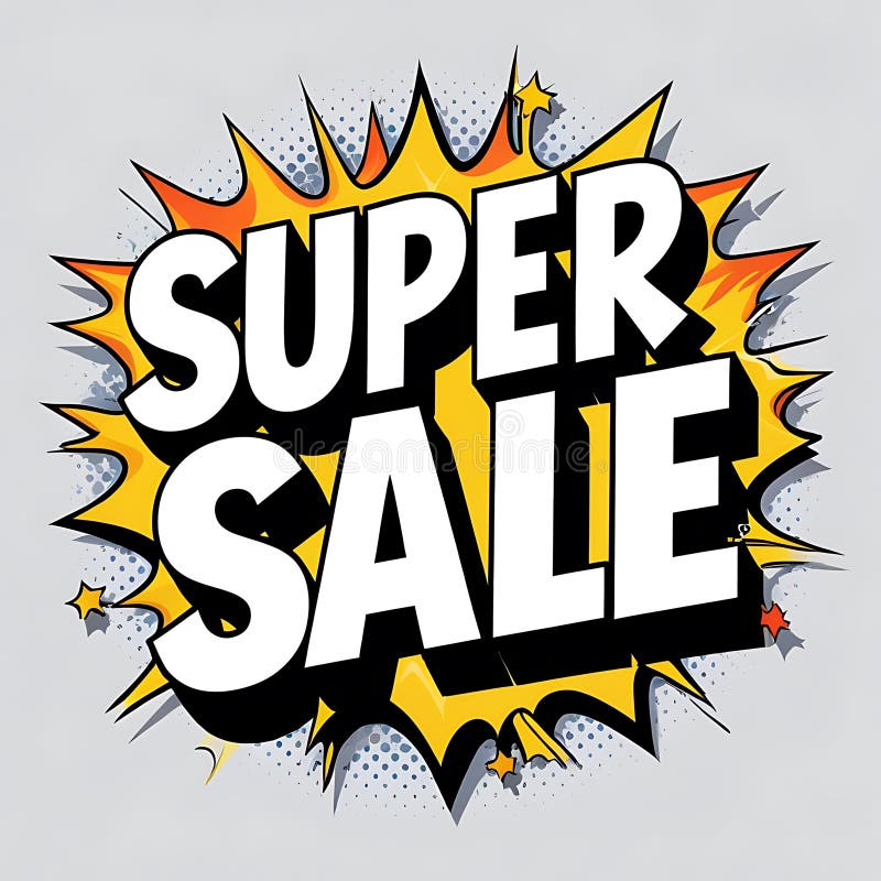 Super Sale Comic Book Style Announcement Stock Illustration ...
