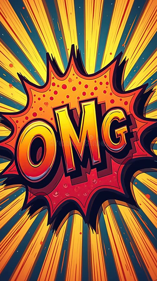 Bright Comic Book Style Explosion with OMG Text Stock Illustration ...