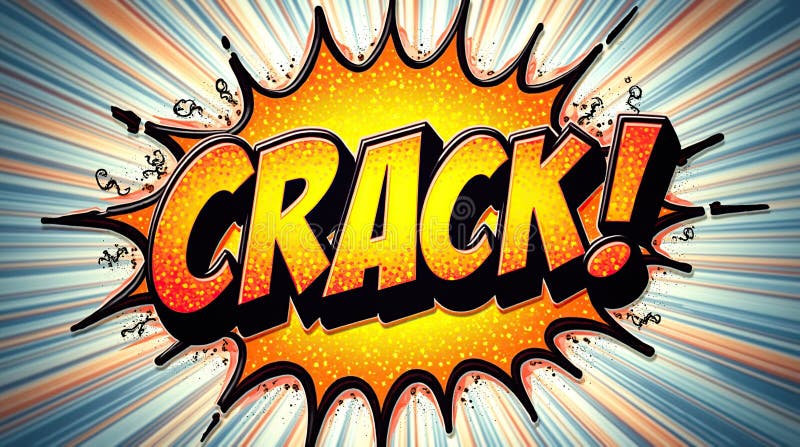 Dynamic Comic Book Style Explosion with Crack Text Effect Stock Illustration - Illustration of ...