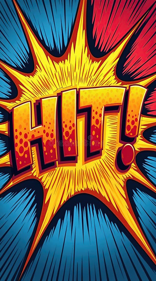Colorful Comic Book Style Explosion with Hit Text Stock Illustration ...