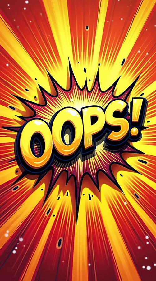 Bright Colorful Comic Book Style Explosion with Oops Text Stock ...