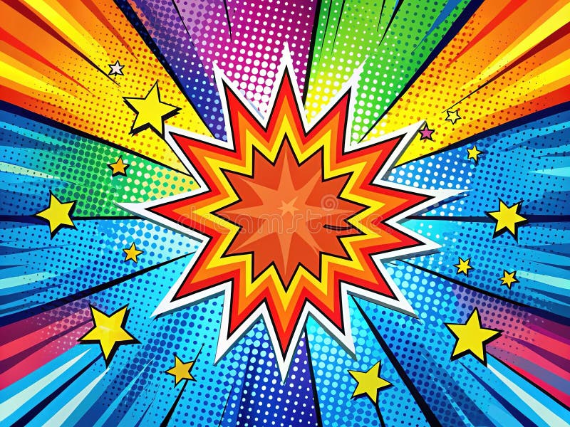 Vibrant Comic Book Style Pop Art Background Energetic Geometric ...