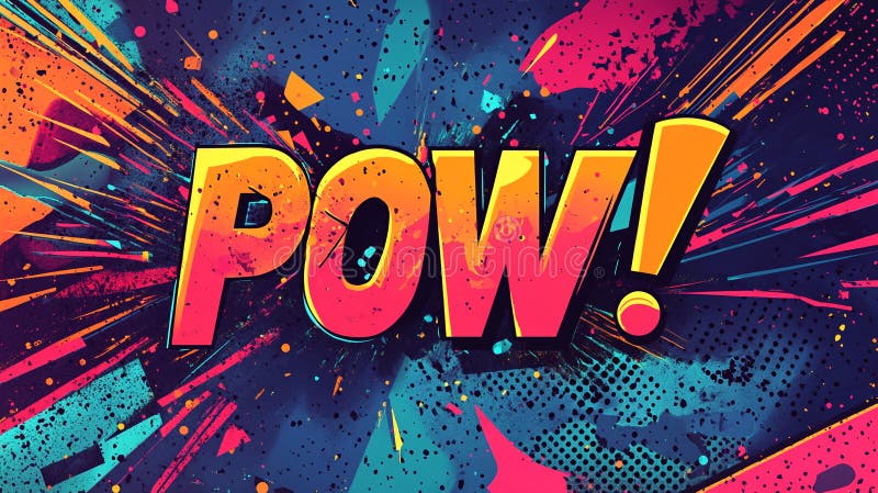 Vibrant Comic Book Style POW Explosion Graphic Design Abstract Art ...