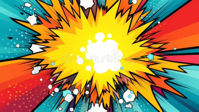 Vibrant Comic Burst Background with Colorful Speech Bubble for Creative ...