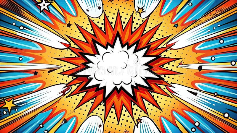 Colorful Comic Pop Art Explosion with Dynamic Boom Effect Stock ...