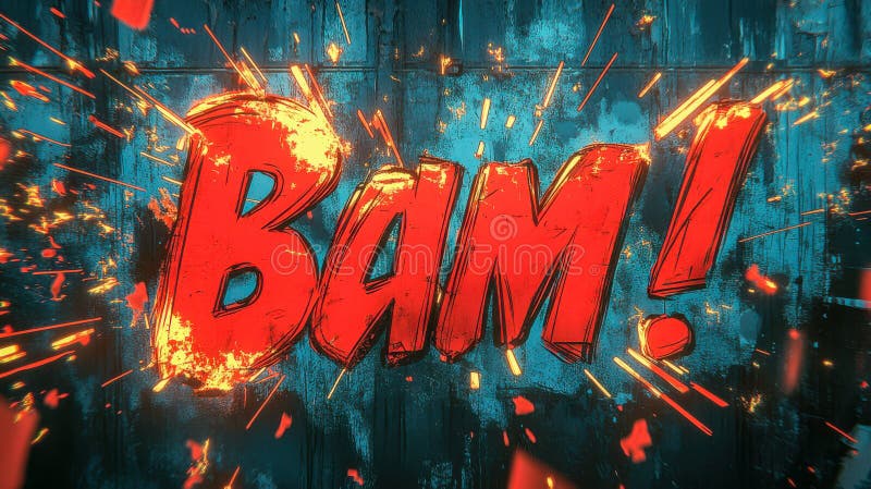 Vibrant Comic Style Artwork Featuring Dynamic Explosive Text Effect ...