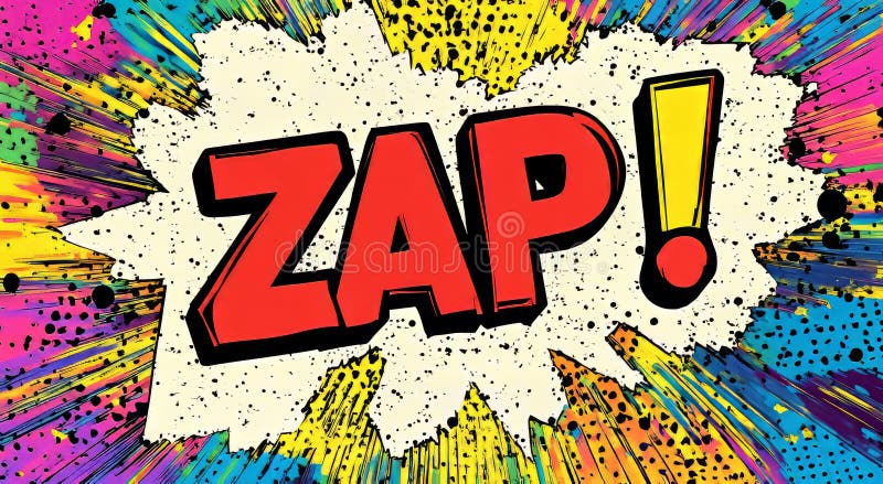A Vibrant Comic-style Artwork, "ZAP!!" Captures the Explosive Energy ...