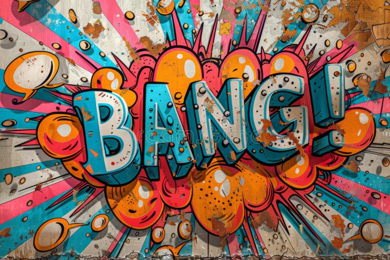 Vibrant Comic-style BANG! Graffiti Artwork with Dynamic Colors and Bold ...