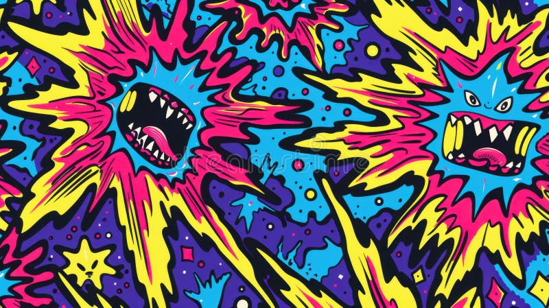 Vibrant Comic Style Explosion Background with Bright Colors Stock Image ...