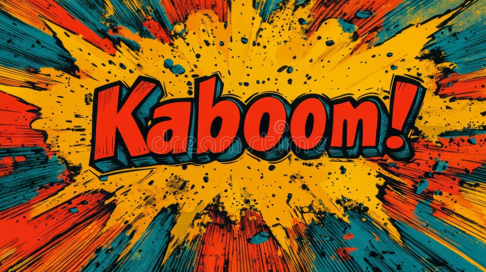 Vibrant Comic Style Explosion with Bold Kaboom Text in Colorful ...