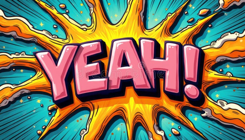 Vibrant Comic-style Explosion with the Word YEAH Stock Image - Image of ...