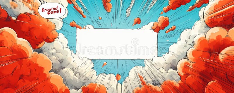 Vibrant Comic Style Frame with Explosive Elements and Text Bubble Stock ...