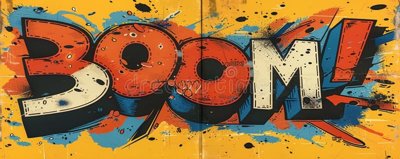 Vibrant Comic-style Graffiti Art with the Word Boom on a Colorful ...