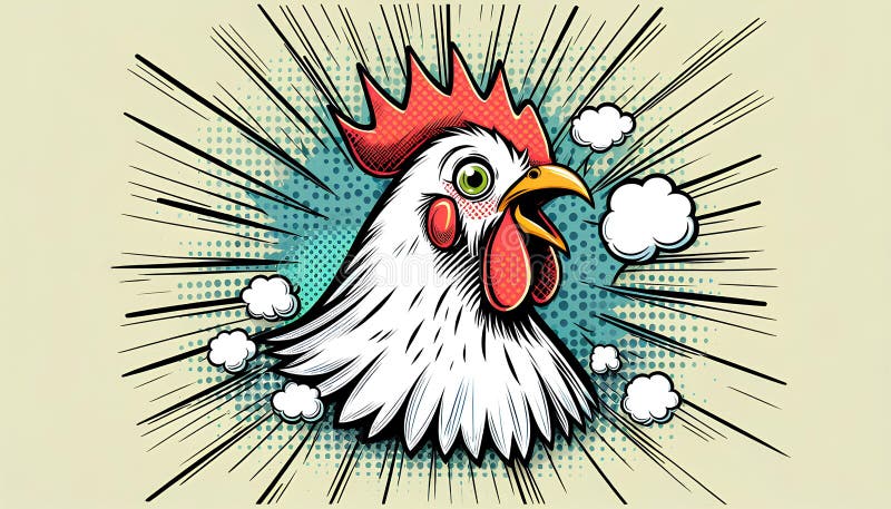 Nt Comic-style Illustration Features a Rooster Stock Illustration ...