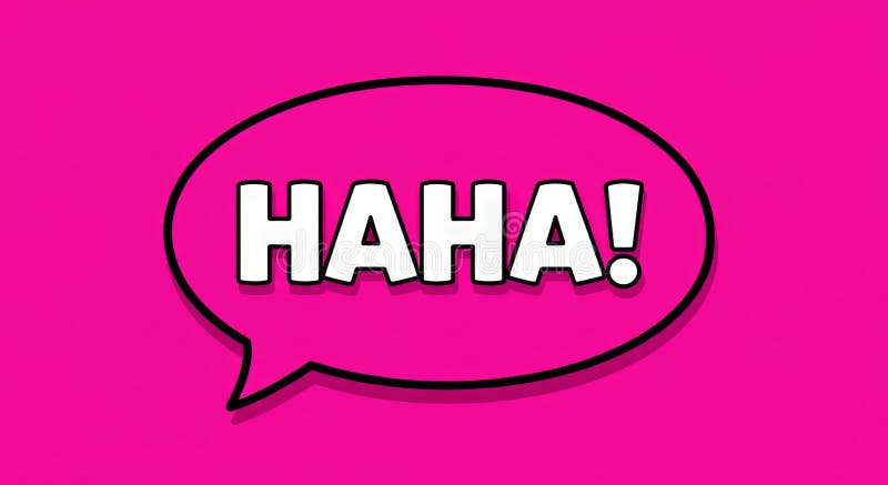 Vibrant Comic Style Laugh Bubble on Bright Pink Background with Haha ...