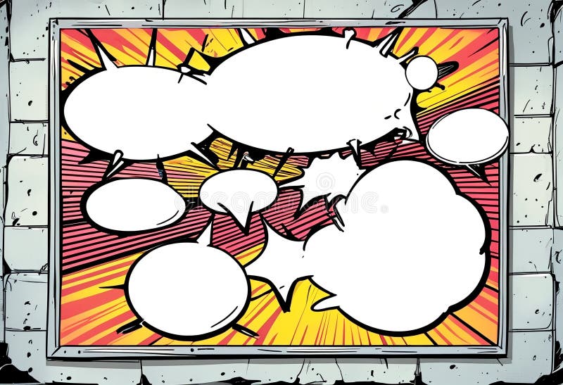 Creative Comic Panels Featuring Empty Speech Bubbles in a Dynamic ...