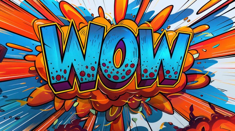 Vibrant Comic Style WOW Text Explosion. Generative Ai Stock ...