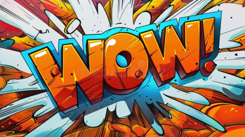 Vibrant Comic Style WOW Text Explosion. Generative Ai Stock Image ...