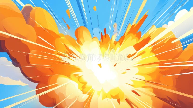 Vibrant Comicstyle Background Featuring Bold Lightning and Explosive ...