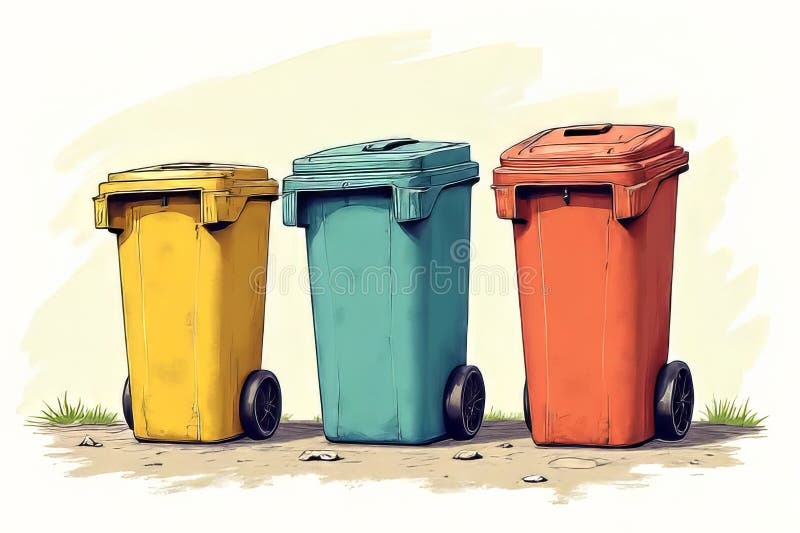 Vibrant Community Recycling Bins a Colorful System for Sustainable ...