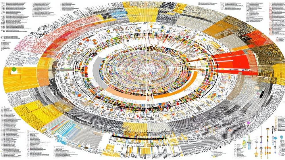 Colorful Visual Representation of Data Illustrating Connections and ...