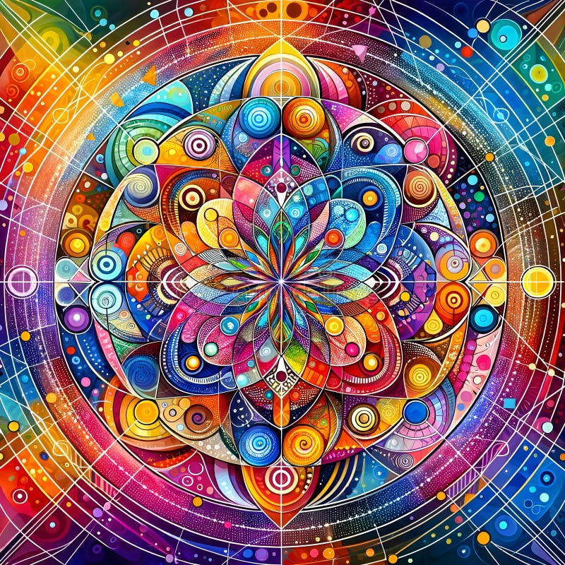 A Vibrant and Complex Mandala Design with a Multitude of Colors and ...