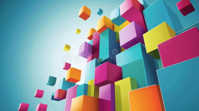 Colorful 3D Blocks Stacking for Success and Innovation in Growth ...