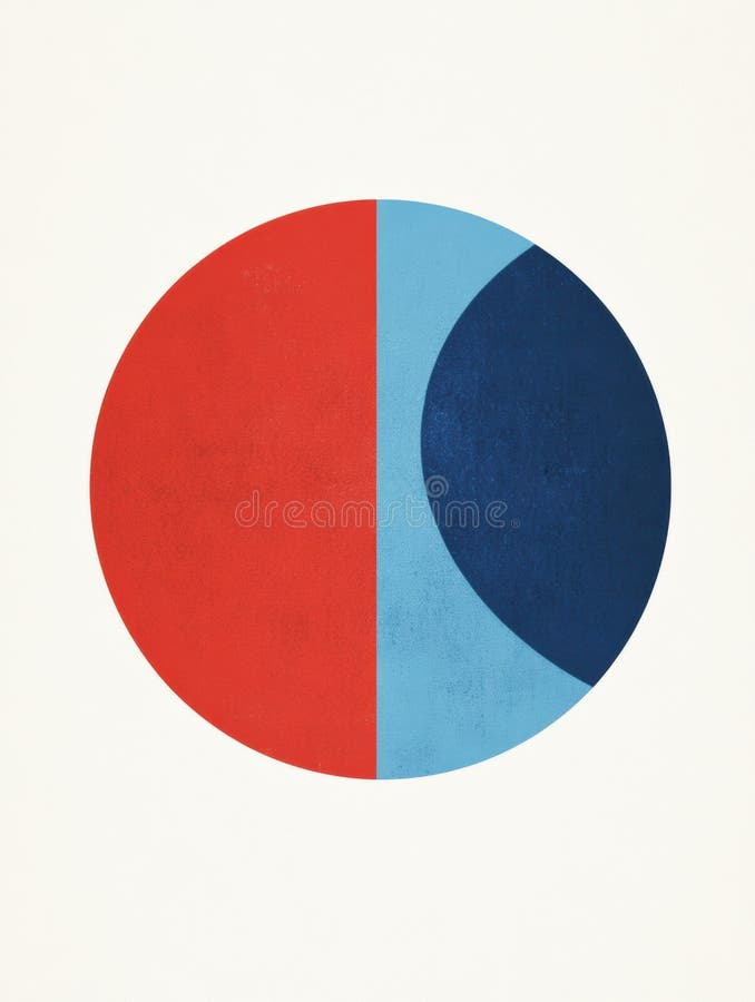Abstract Geometric Composition Featuring Contrasting Colors in Circular ...