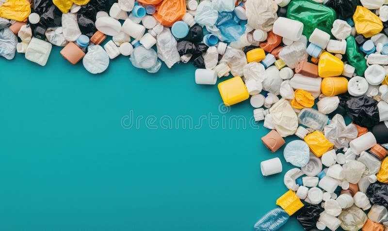 A Vibrant Composition of Various Plastic Waste Pieces Against a ...