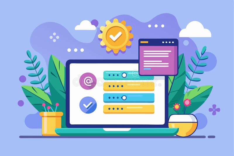 A Vibrant Computer Login Interface Features Customizable Options with ...