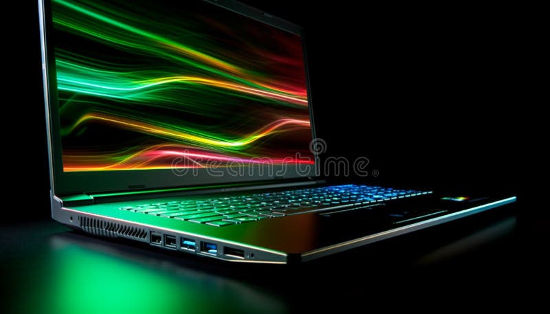 Vibrant Computer Network Glows in Futuristic Space Generated by AI ...