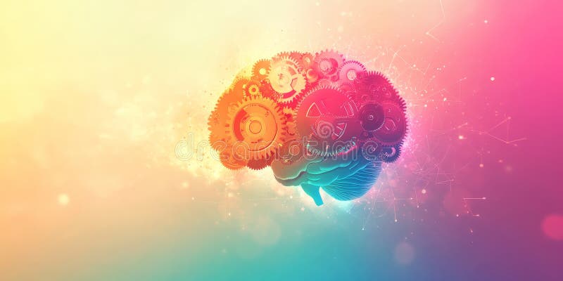 A Vibrant Conceptual Design with Gears Inside a Glowing Brain ...