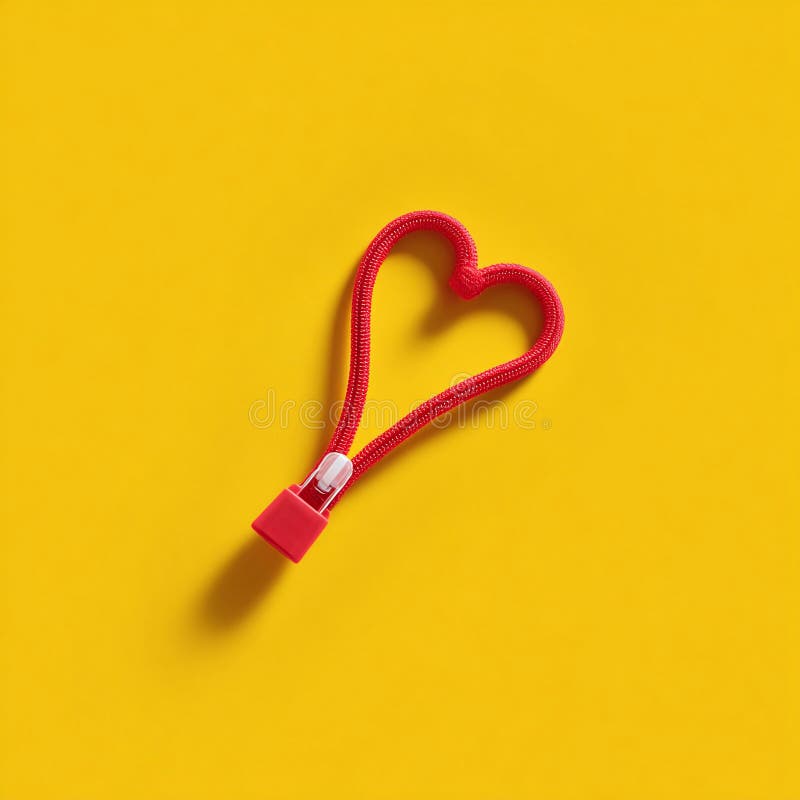 Vibrant Conceptual Image Featuring a Heart Shaped from a Red Zipper ...