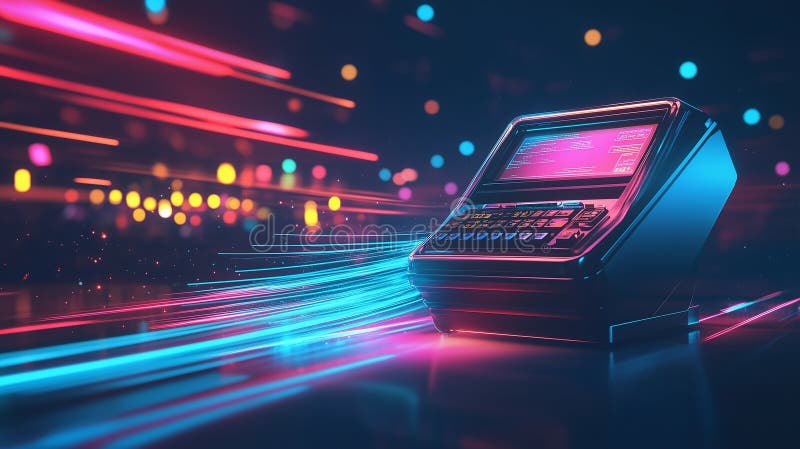 Vibrant Conceptual Rendering of a Modern Gaming Machine Surrounded by ...