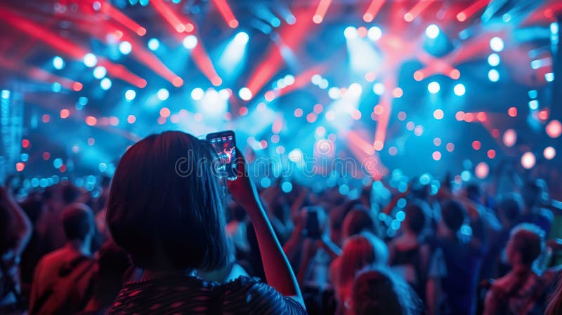 Vibrant Concert Scene with Audience Capturing Live Performance Stock ...