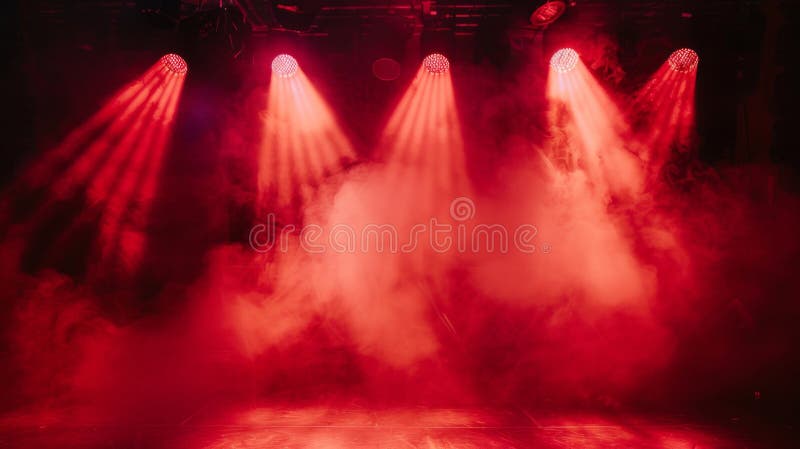 Vibrant Concert Stage with Dynamic Lighting and Smoke Effects Stock ...