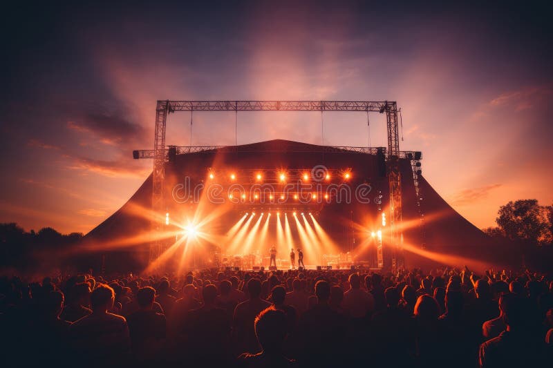 A Vibrant Concert with a Thriving Crowd Under the Open Sky Stock Photo ...