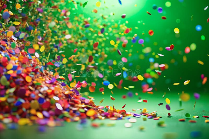 Vibrant Confetti Explosion Background Stunning Green Screen with Bokeh ...