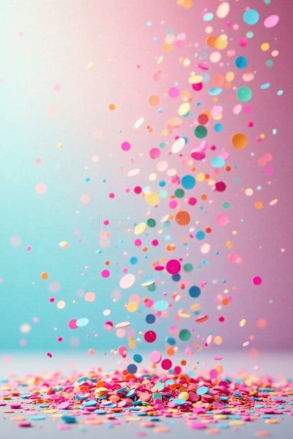 Vibrant Confetti Explosion on Pastel Backdrop, Party Background, Fun ...