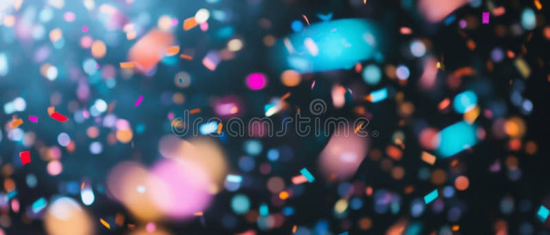 Vibrant Confetti Falling Dynamically Against a Black Background ...
