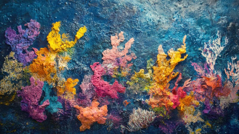 Vibrant Coral Reef Artwork Showcases Stunning Array of Colors and ...