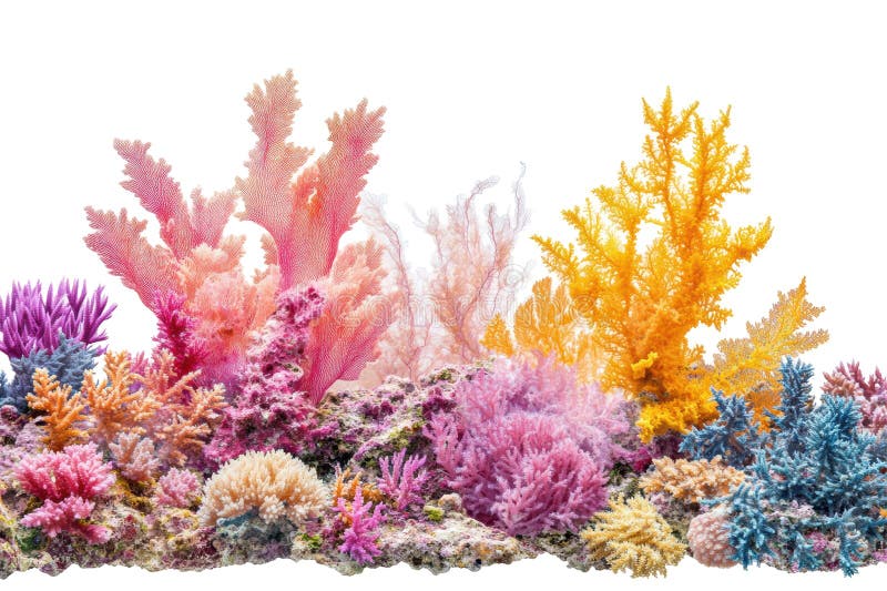 Vibrant Coral Reef Collection with Multicolored Corals Isolated on ...