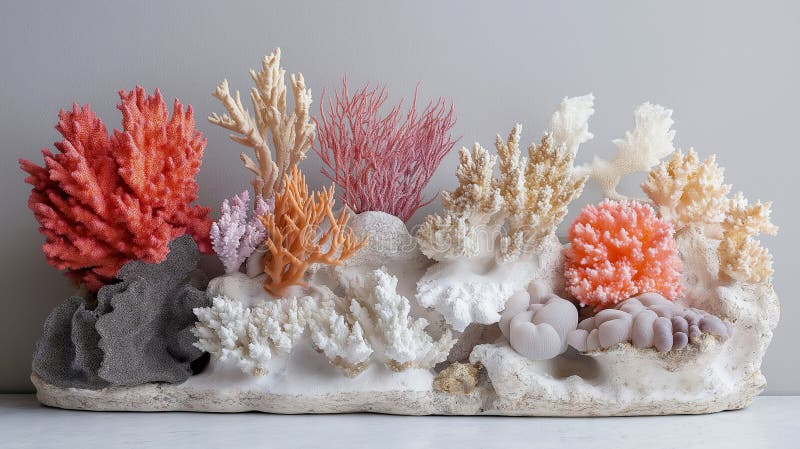 Vibrant Coral Reef Display Showcasing Colorful Varieties in a Serene ...