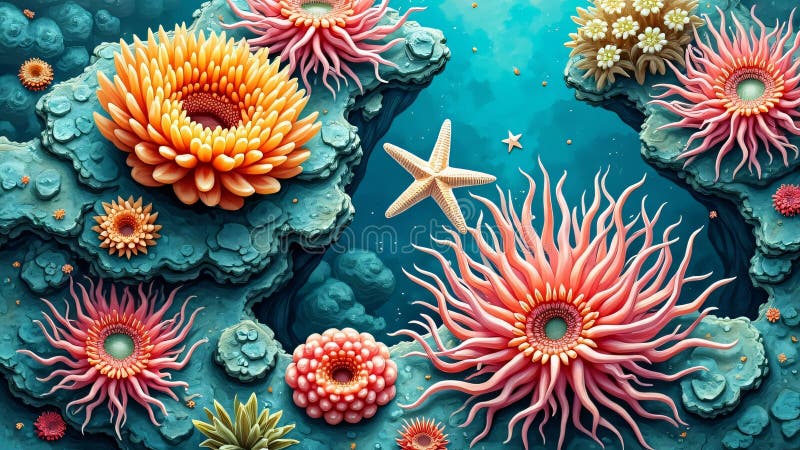 Vibrant Coral Reef Ecosystem, Bumpy Texture, High Quality Image Stock ...
