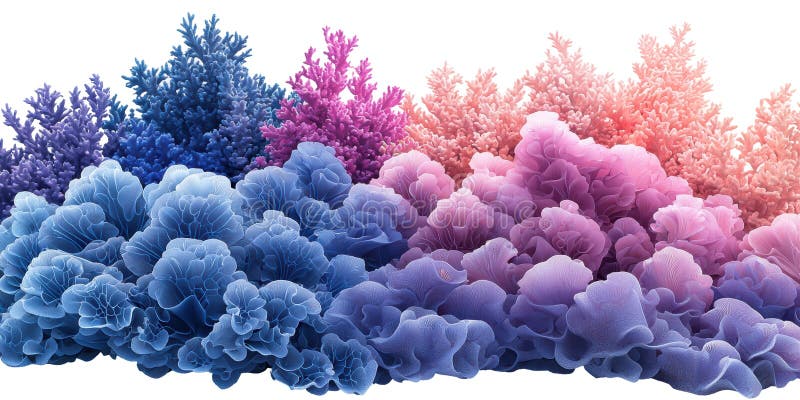 Vibrant Coral Reef Illustration with Gradient Colors Isolated on ...