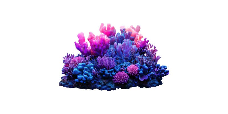 Vibrant Coral Reef Isolated on Transparent Background Stock Image ...